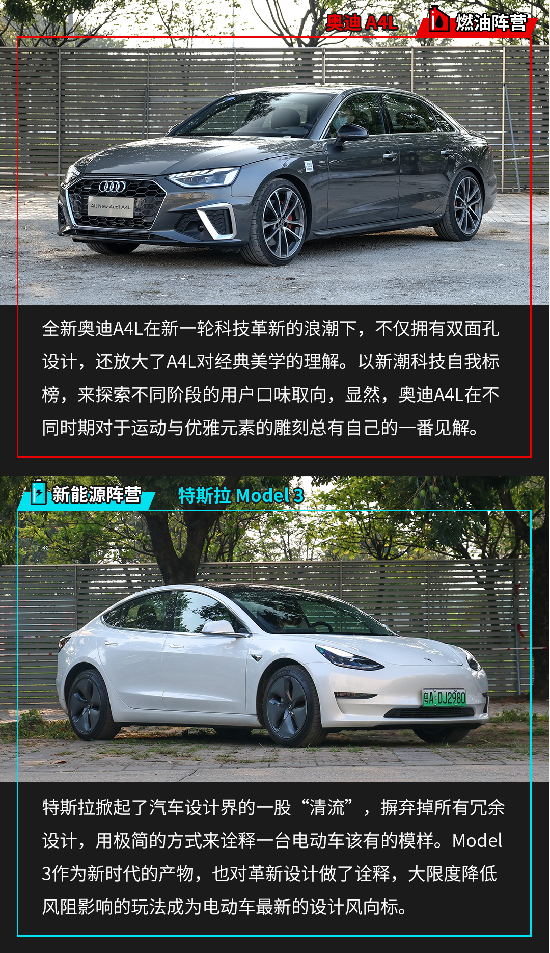 【油电对飙】奥迪A4L vs 特斯拉进口Model 3